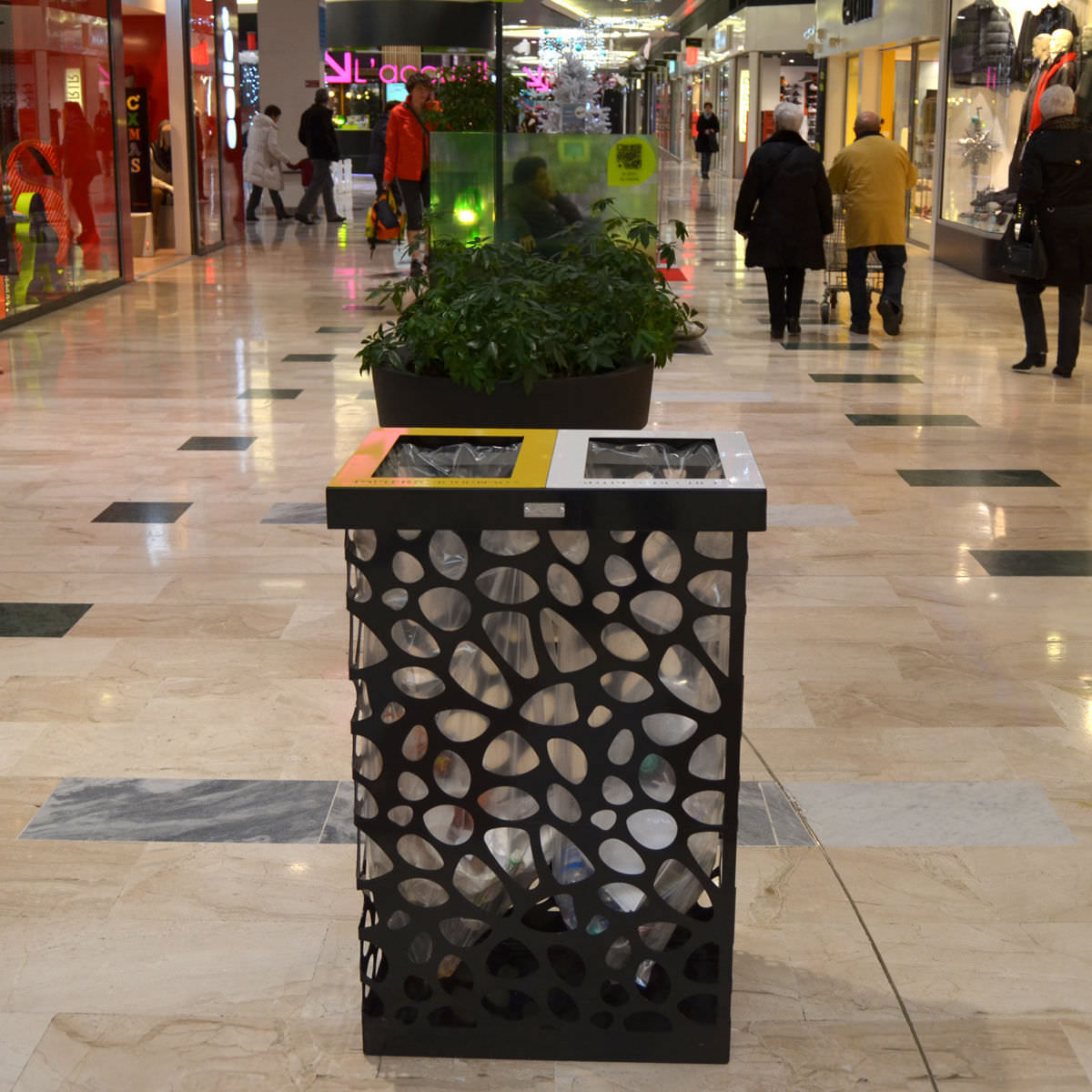 Public trash can - PEBBLES - LAB23 - recycling / galvanised steel ...