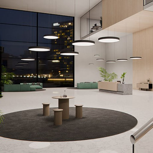 Hanging light fixture - LUNA-P G2 - GLAMOX - LED / round / square