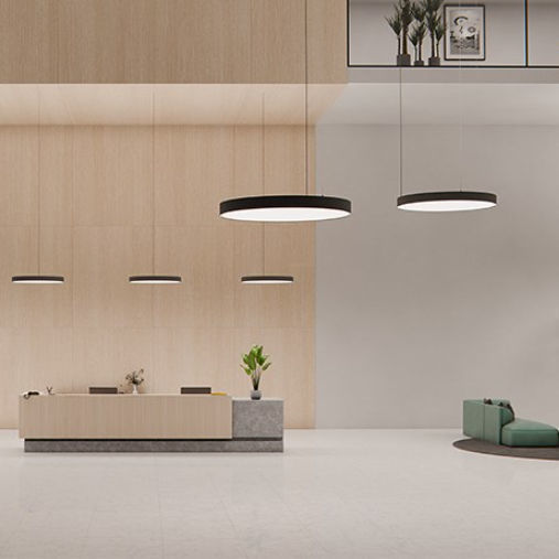 Hanging light fixture - LUNA-P ROD G2 - GLAMOX - LED / round / IP20