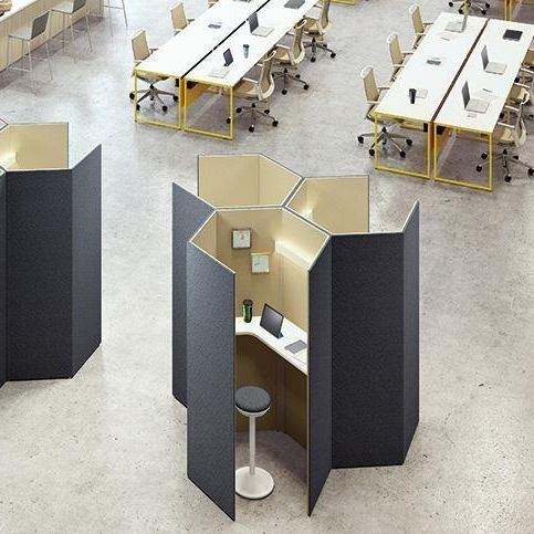 Acoustic office pod - DRAPE - Okamura - 1-person / with shelf / with ...