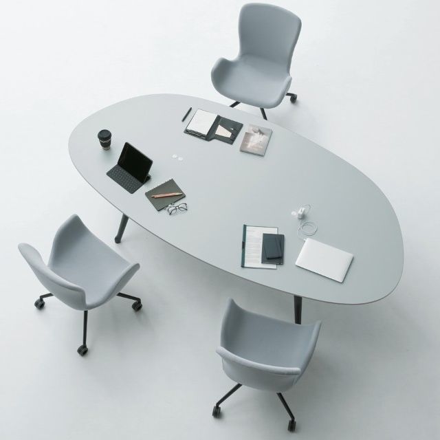 Wood veneer table top - PHLOX - Okamura - laminate / linoleum / commercial