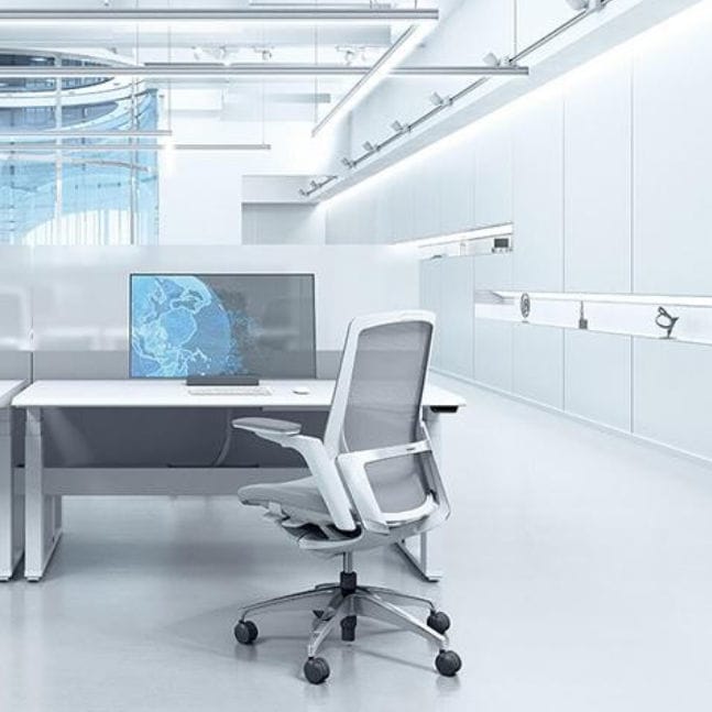 Contemporary office armchair - FINORA - Okamura - mesh / aluminum ...