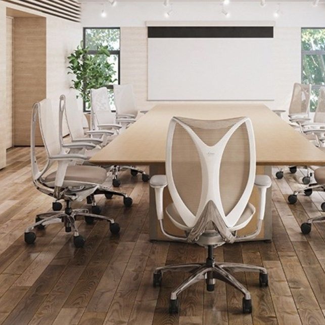 Contemporary executive chair - SABRINA - Okamura - mesh / aluminum ...