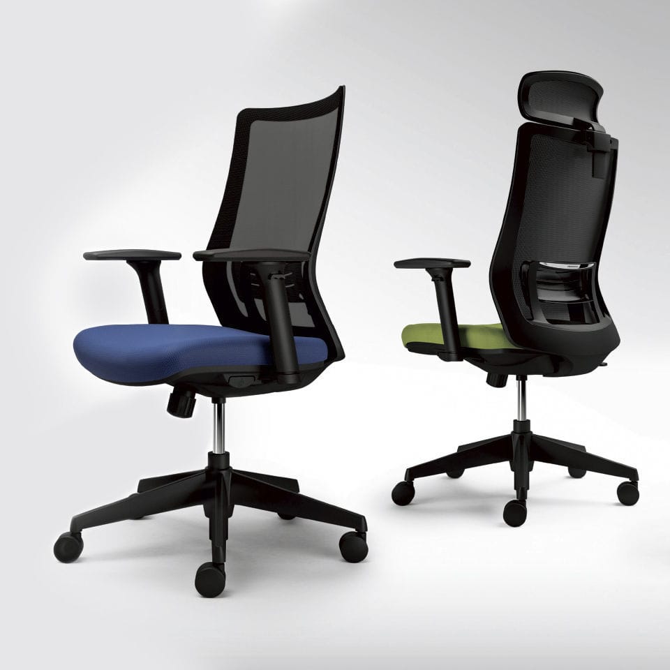 Contemporary chair - PORTONE - Okamura - fabric / with armrests