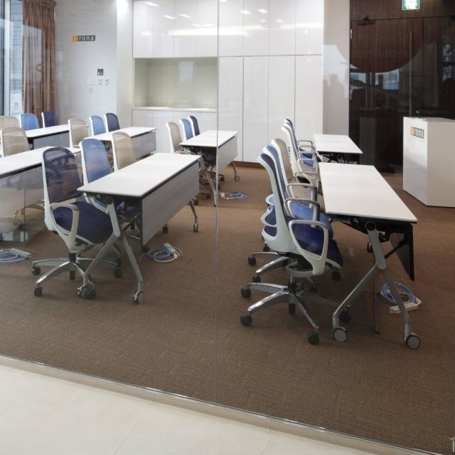 Contemporary classroom table - NT - Okamura - laminate / aluminum base ...