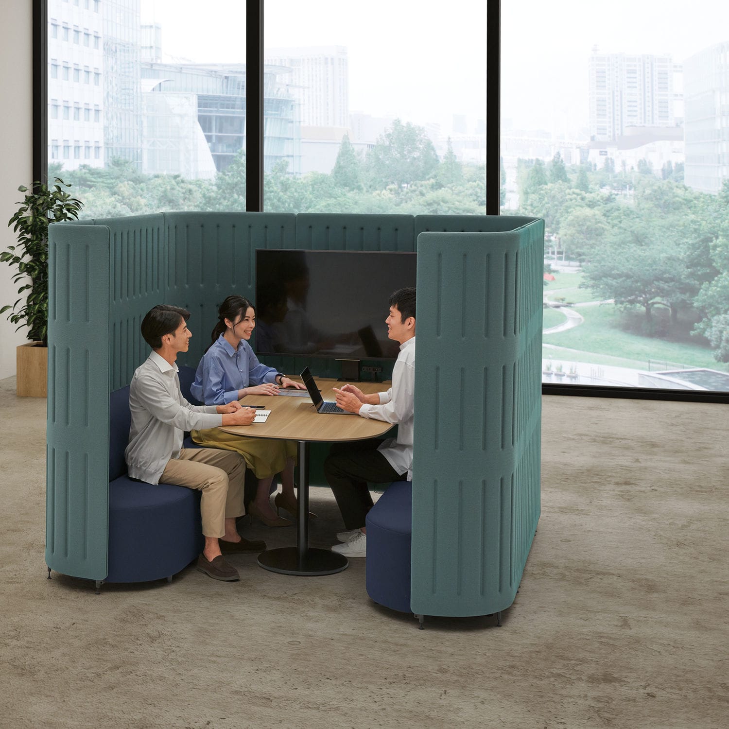 Modular privacy office space - MUFFLE + - Okamura - 1 person / 2 person / 4 person