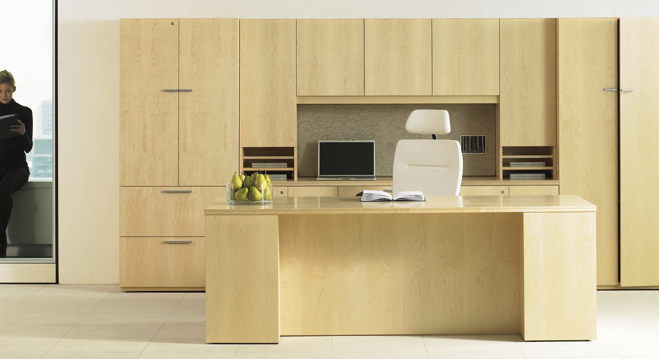 Commercial desk and storage set - EXPANSION - Teknion