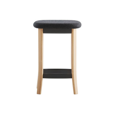Plastic task stool - ZONES - Teknion - wooden base / black