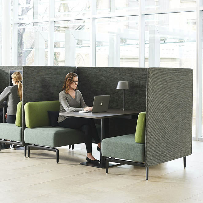 Modular upholstered bench - BANQS - Teknion - contemporary / fabric ...