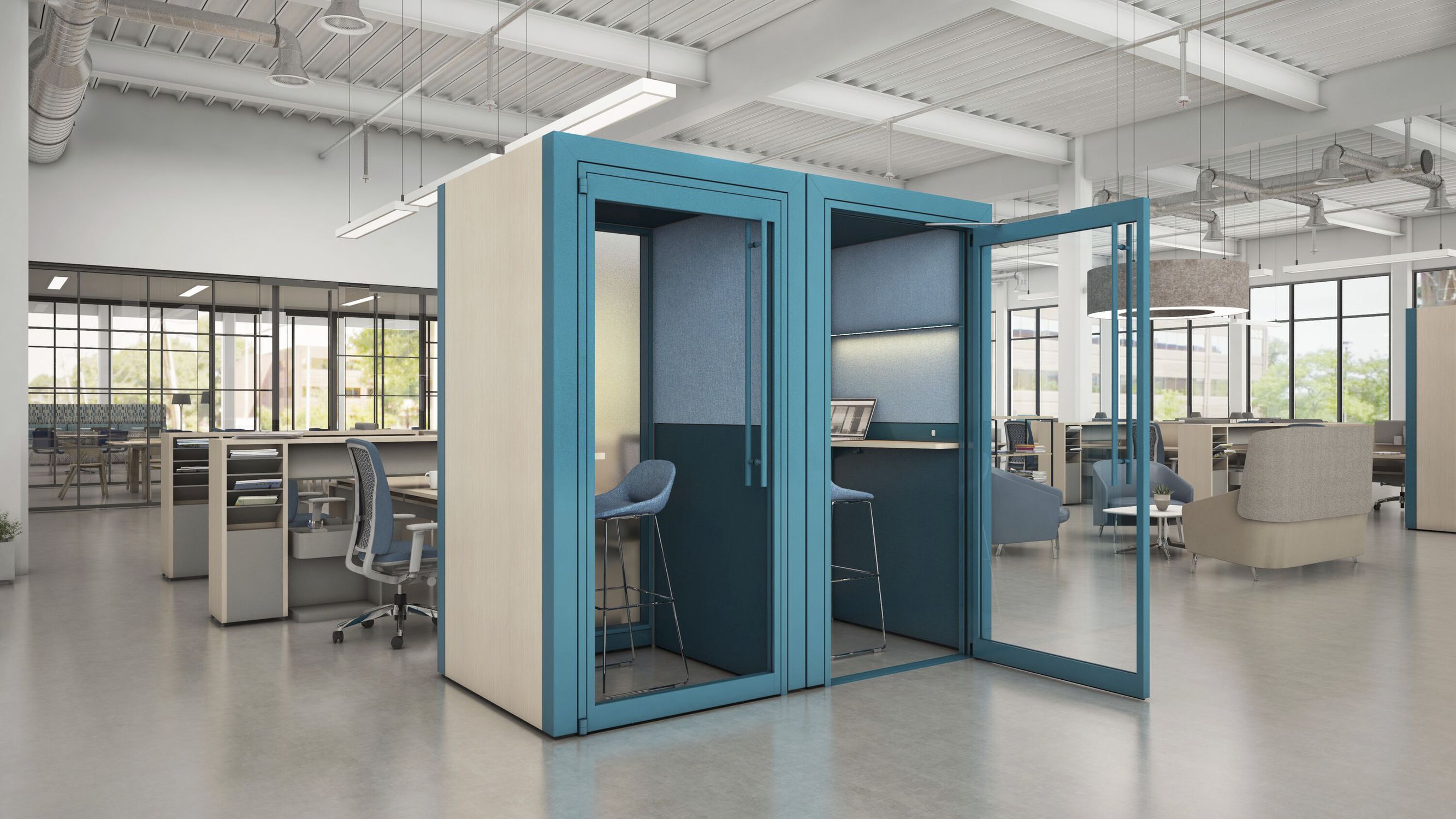 Acoustic POD office / ergonomic / with integrated LED / connected - TEK ...