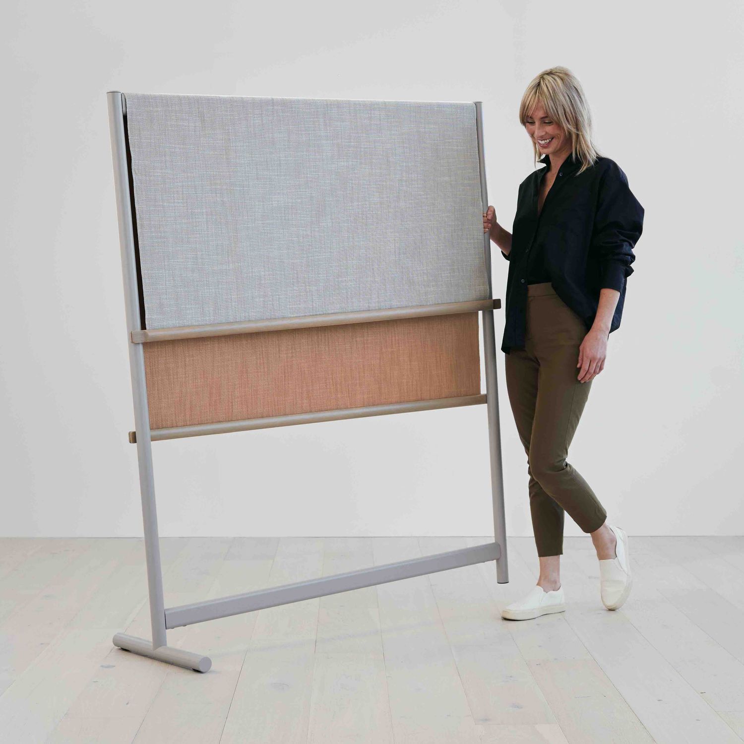 Wooden room divider - ROUTES - Teknion - fabric / commercial / indoor