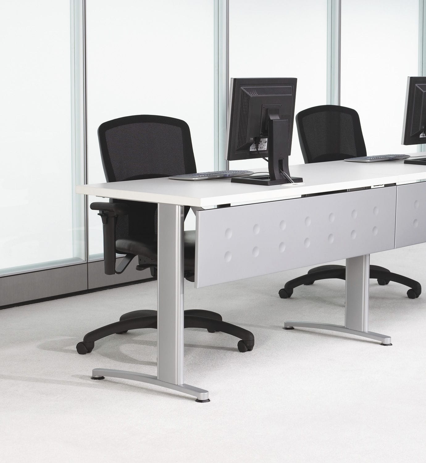 Contemporary table - EXPANSION TRAINING - Teknion - wire / metal base ...