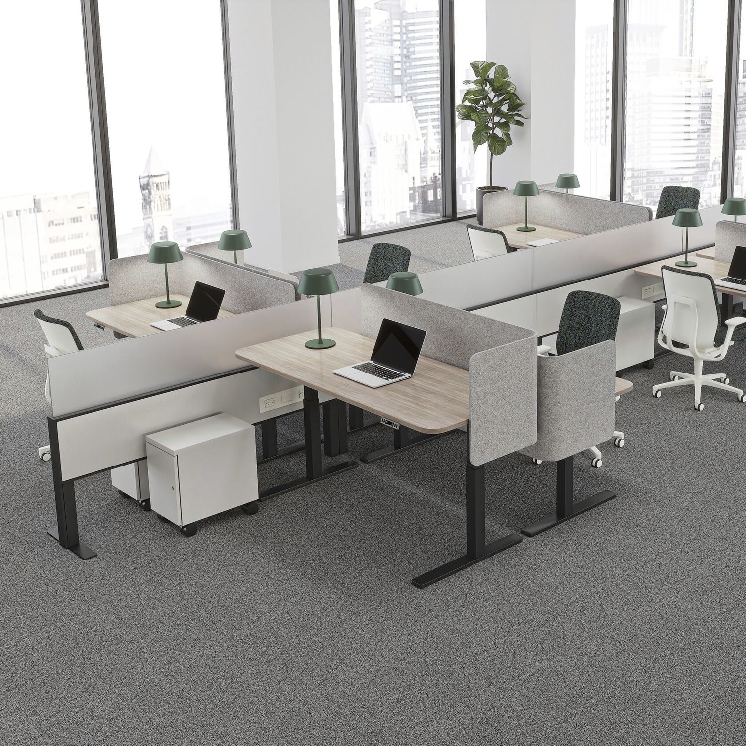 Floor-mounted office divider - DISTRICT POWER SPINE - Teknion - free ...