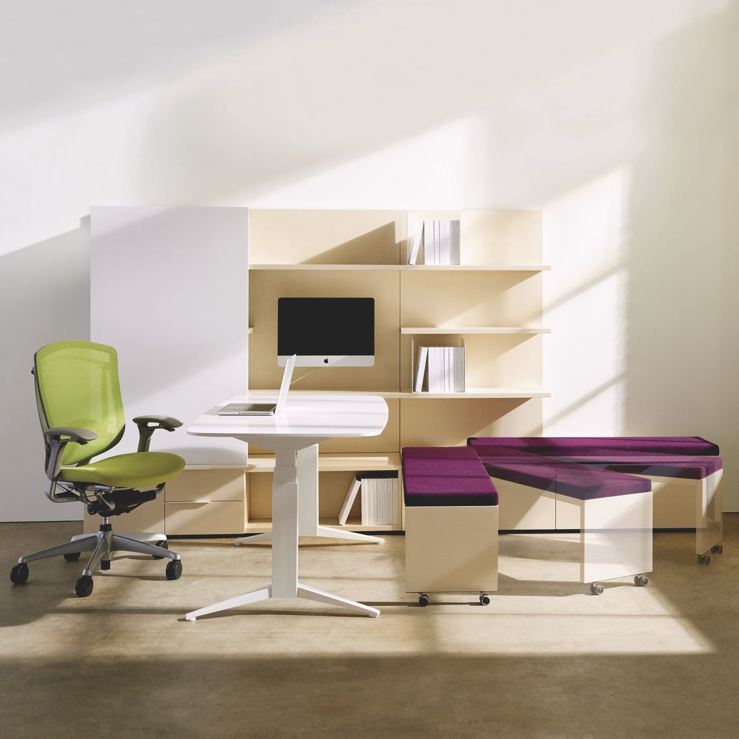Wall-mounted shelf - JOURNAL - Teknion - contemporary / wooden / for office