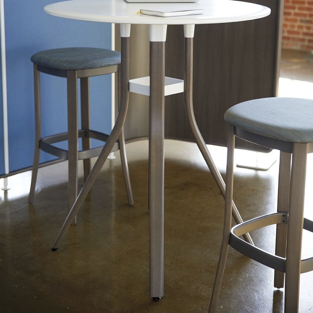 Plastic task stool - ZONES - Teknion - wooden base / black