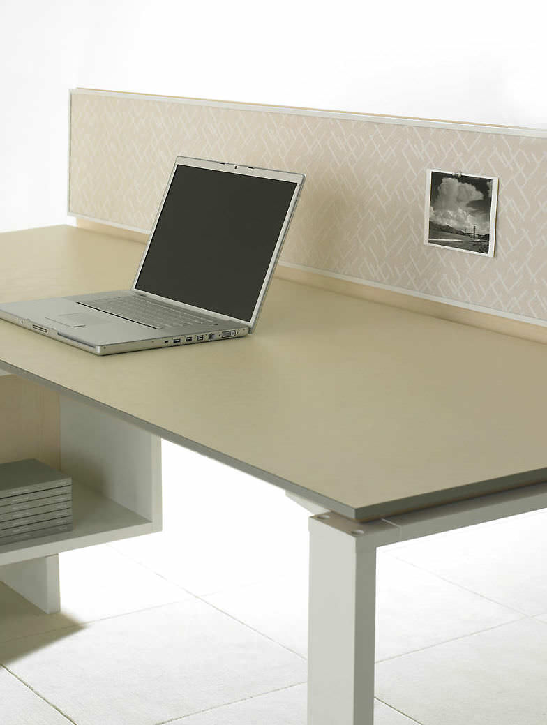 Desk mounted office divider - DISTRICT - Teknion - glass / wooden ...