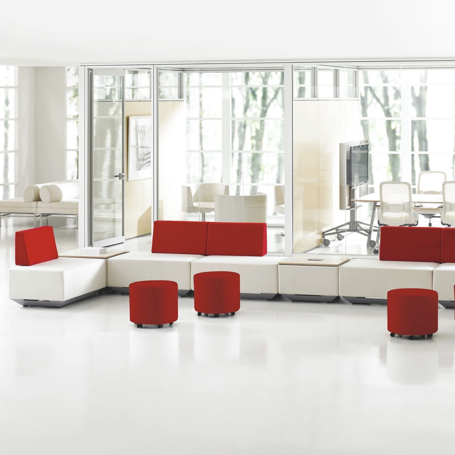 Modular upholstered bench - TEKNION DNA - Teknion - contemporary ...