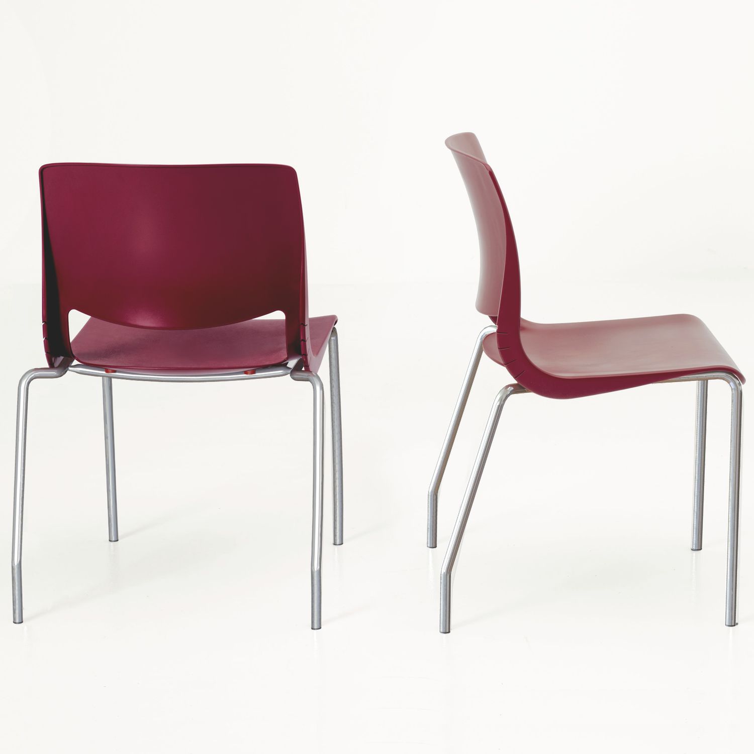 Contemporary visitor chair - VARIABLE - Teknion - plastic / aluminum ...