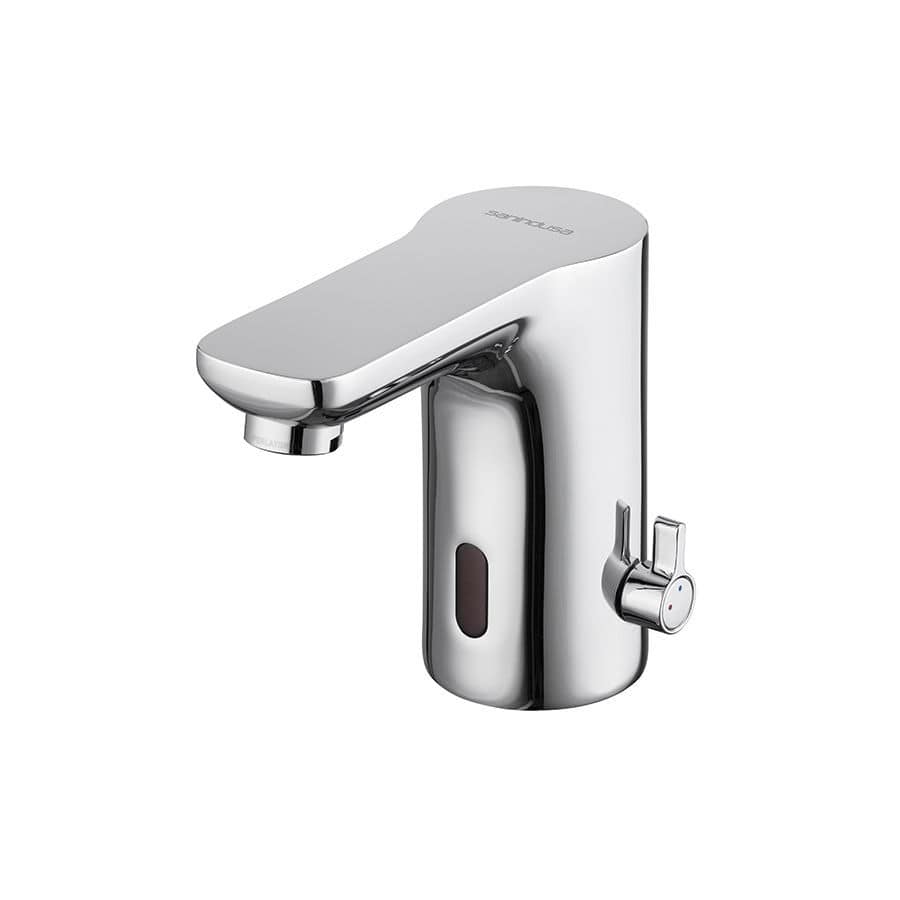 Washbasin mixer tap - ADVANCE - Sanindusa - countertop / electronic / brass