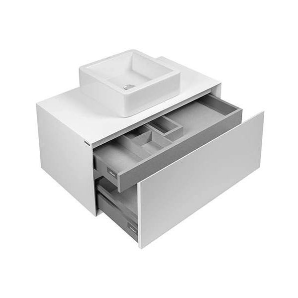 Wall-hung washbasin cabinet - View : 63028 series - Sanindusa - MDF ...