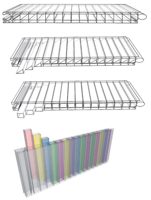Cellular polycarbonate panel - PC 2540-4 in company colours of the ...