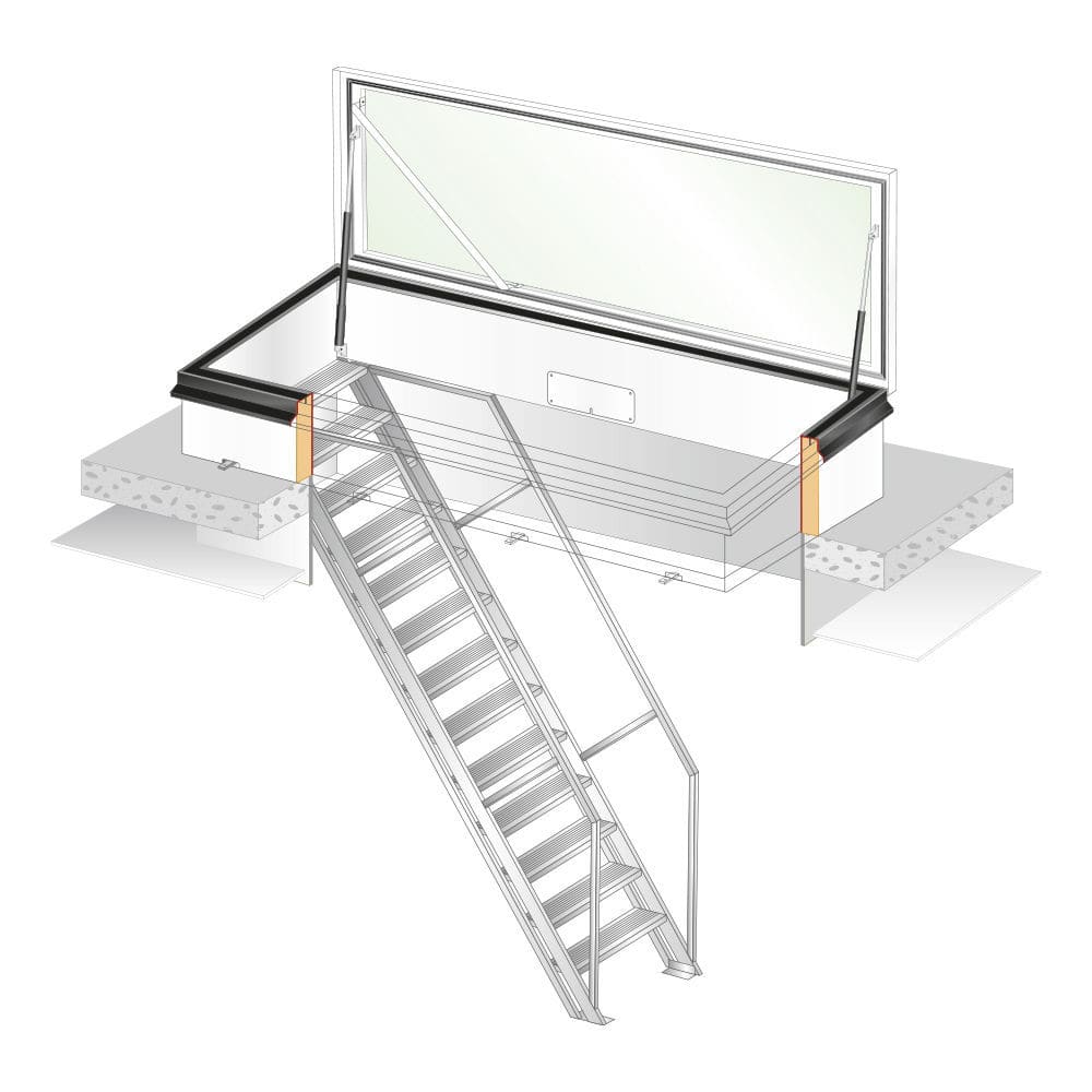 Rooftop hatch - RHTG1025 - GS50 - Gorter - rectangular / aluminum ...