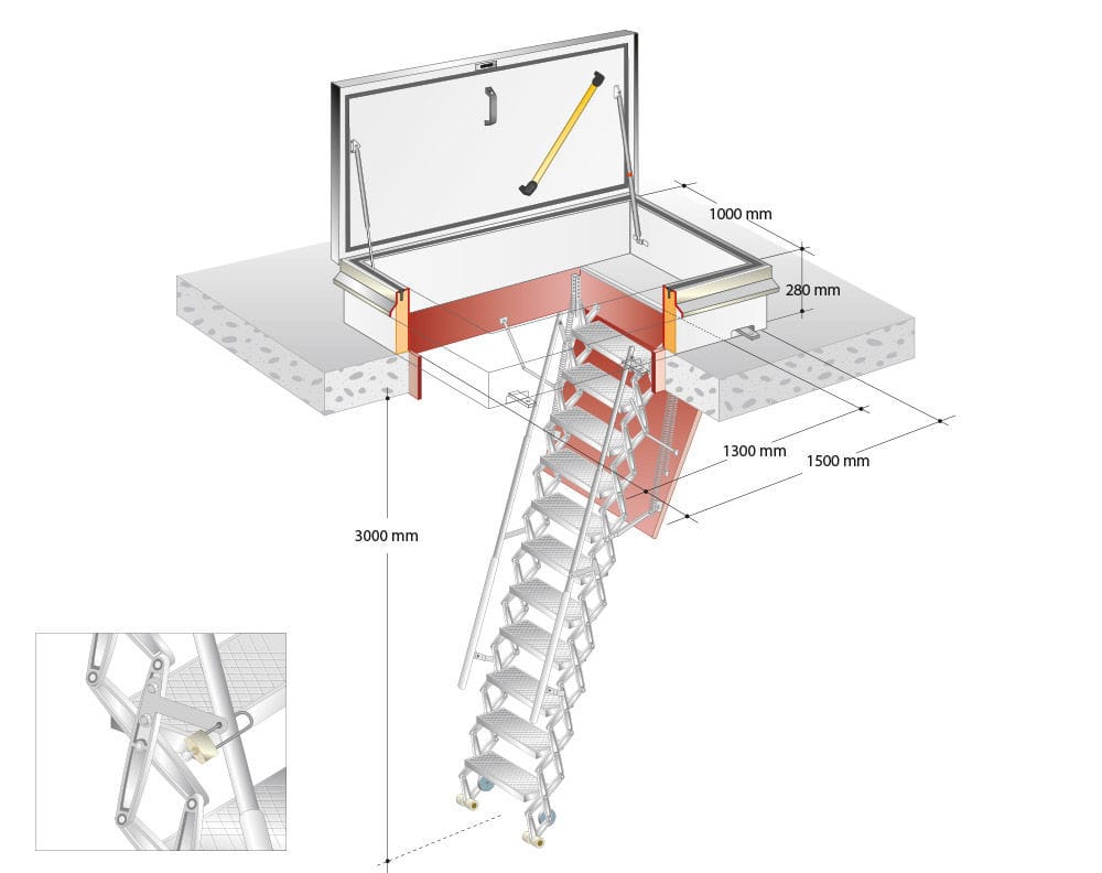 Rooftop access hatch - RHT1015 - XL - Gorter - rectangular / aluminum ...