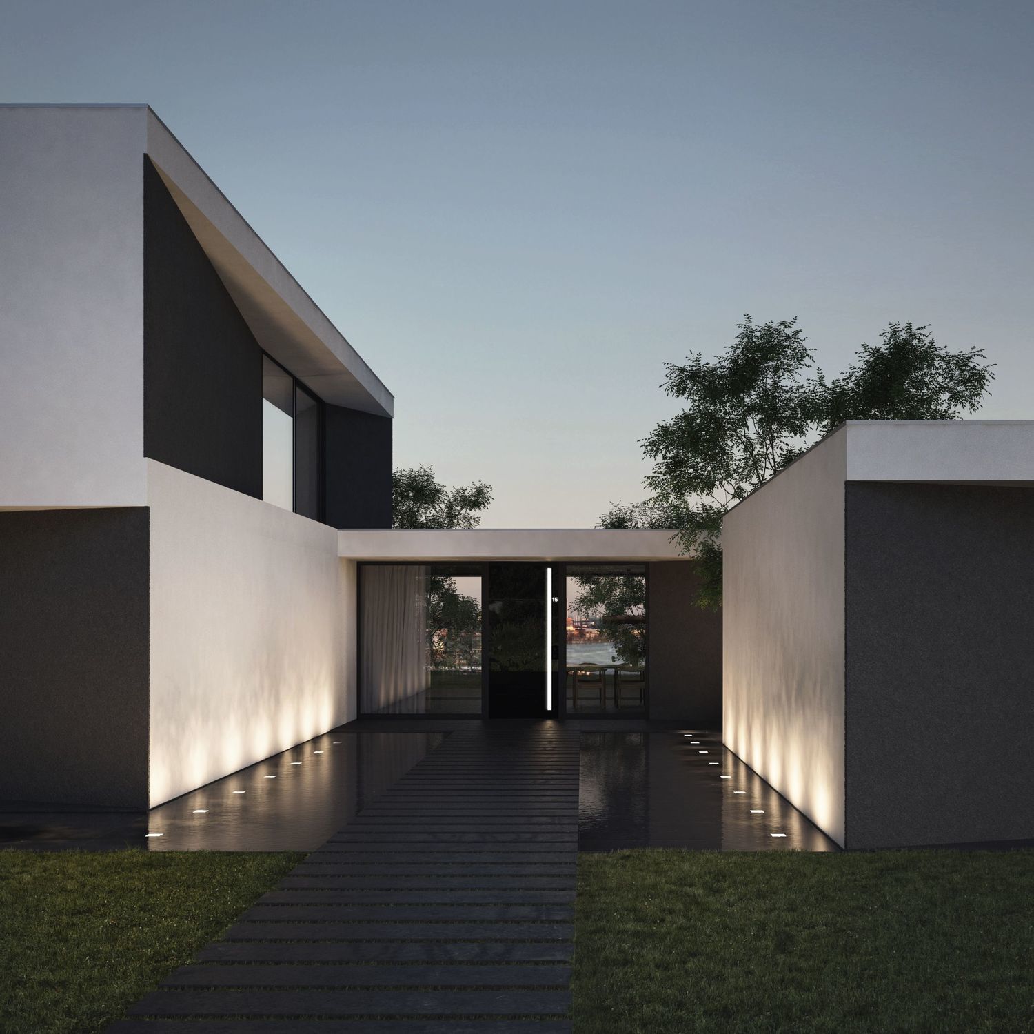 Entry door - AD UP 90 - Schüco - aluminium / swing / contemporary