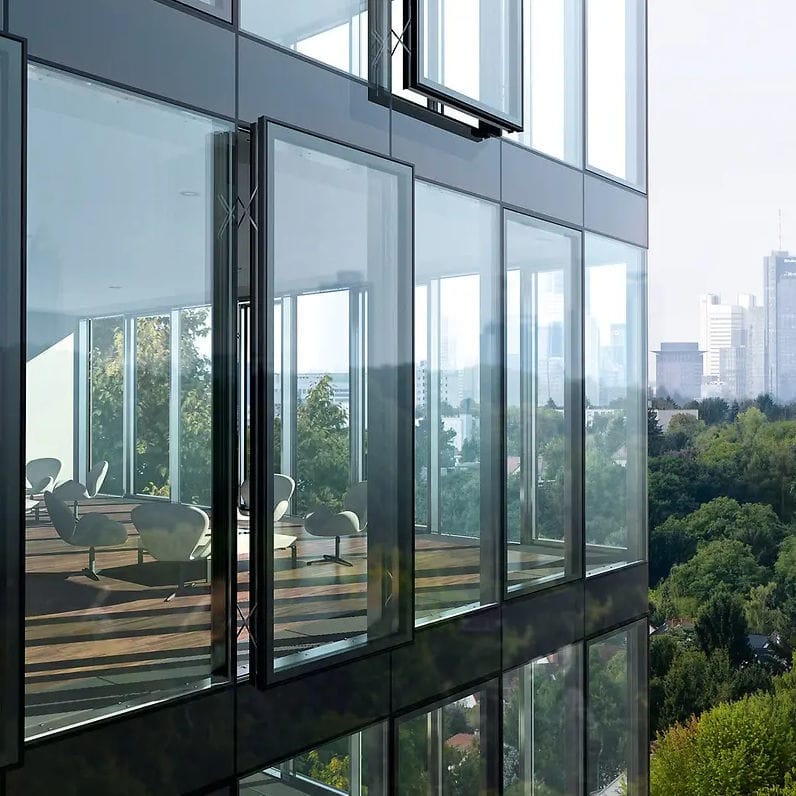 Panel curtain wall - AWS 114 SG.SI - Schüco - glass / metal / decorative