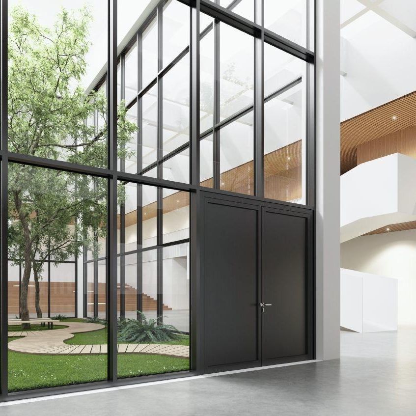 Glass door profile - ADS 90 FR30-CE - Schüco - aluminium / electric ...