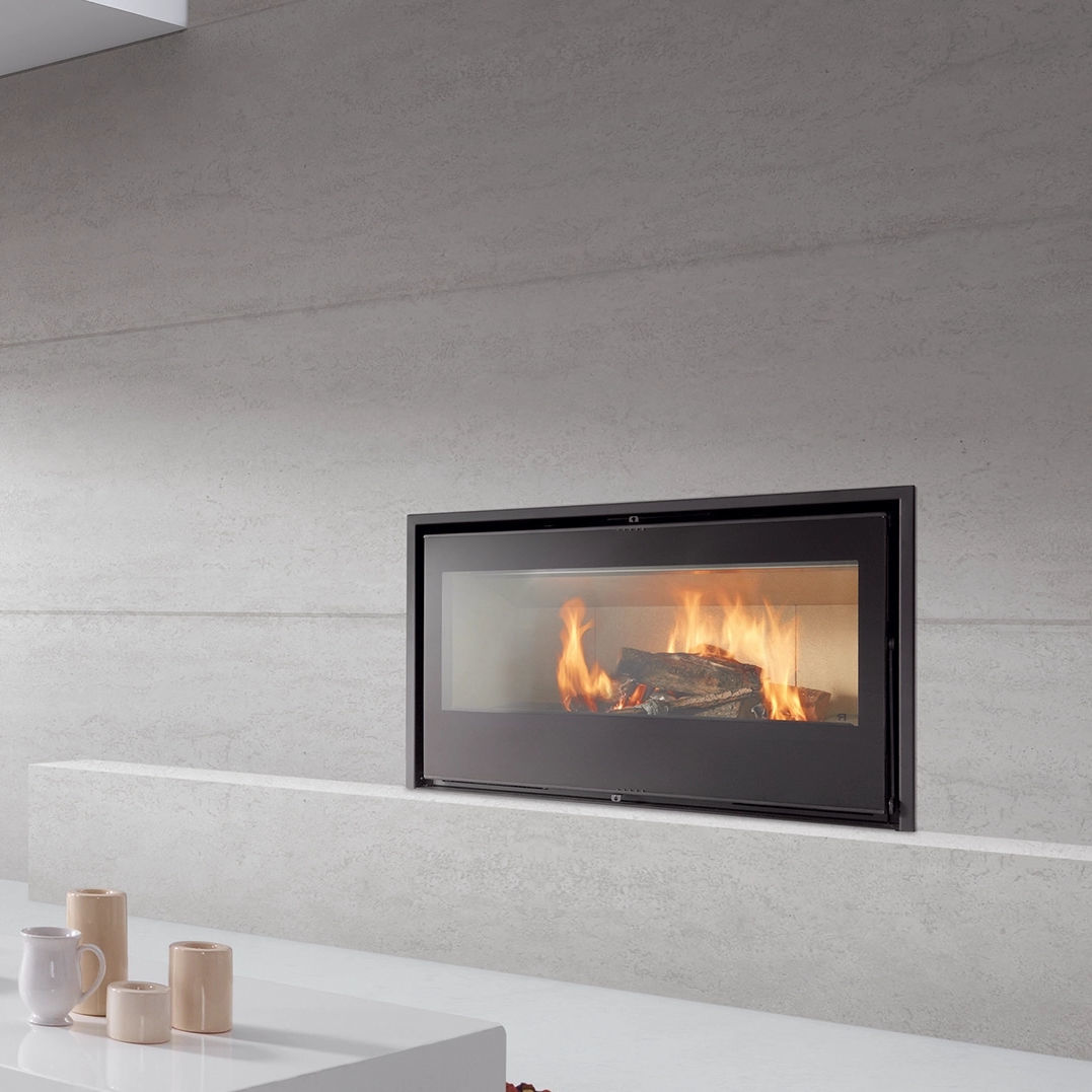 Wood-burning fireplace insert - Frontal RCr - ROCAL - steel / forced ...