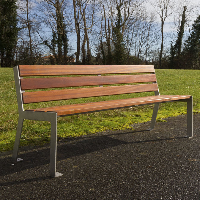 Contemporary public bench - TIVANO - FRANCE INOX INDUSTRIE - wooden ...