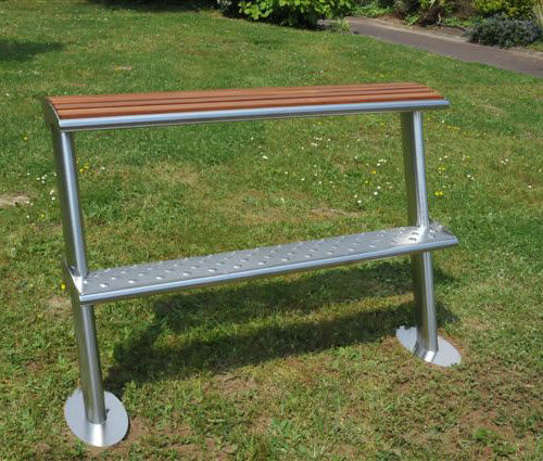 Contemporary public bench - CAMPUS - FRANCE INOX INDUSTRIE - wooden ...