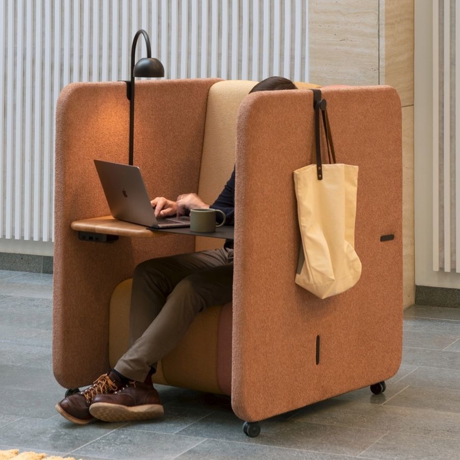 Privacy armchair - BOB SOLO - Blå Station - contemporary / fabric / plywood