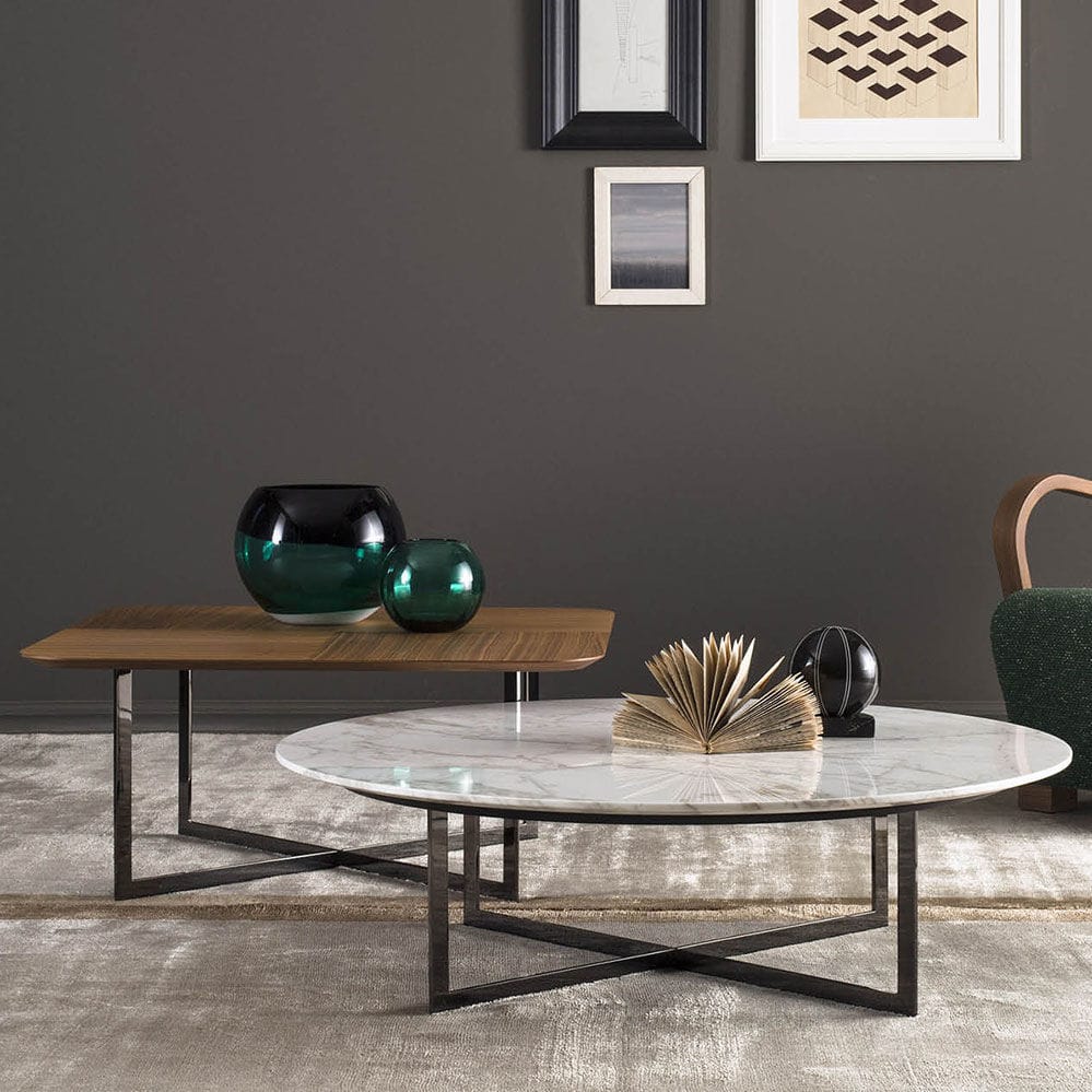 Contemporary coffee table - Profile - Bodema - wooden / marble / metal base