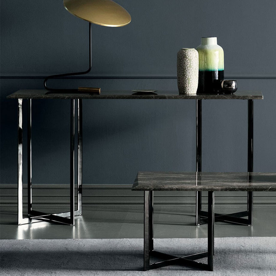 Contemporary sideboard table - Blunt - Bodema - marble / metal base ...