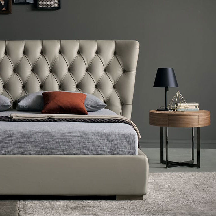 Contemporary bedside table - Profile - Bodema - walnut / lacquered MDF ...