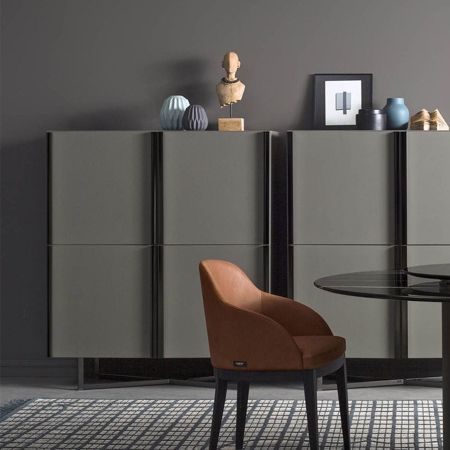 High sideboard - Profile - Bodema - contemporary / walnut / lacquered MDF