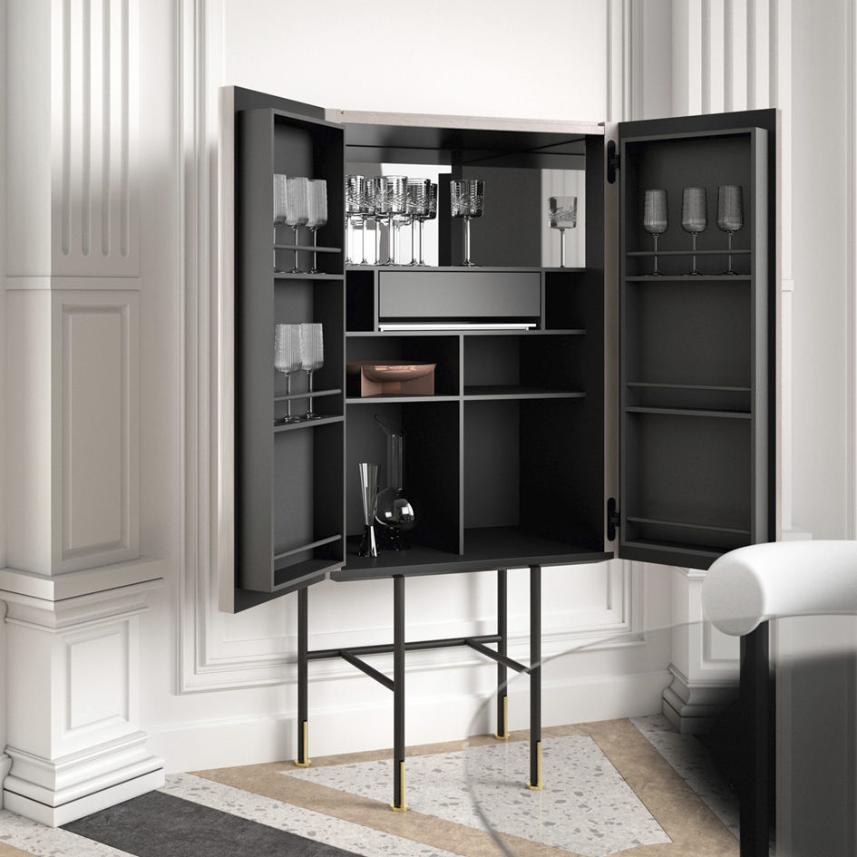 Contemporary bar cabinet - AERO - Capo D'Opera Home - lacquered wood ...