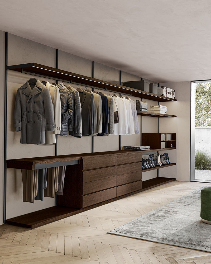 Contemporary walk-in wardrobe - EASY - Dall'Agnese - matte lacquered ...