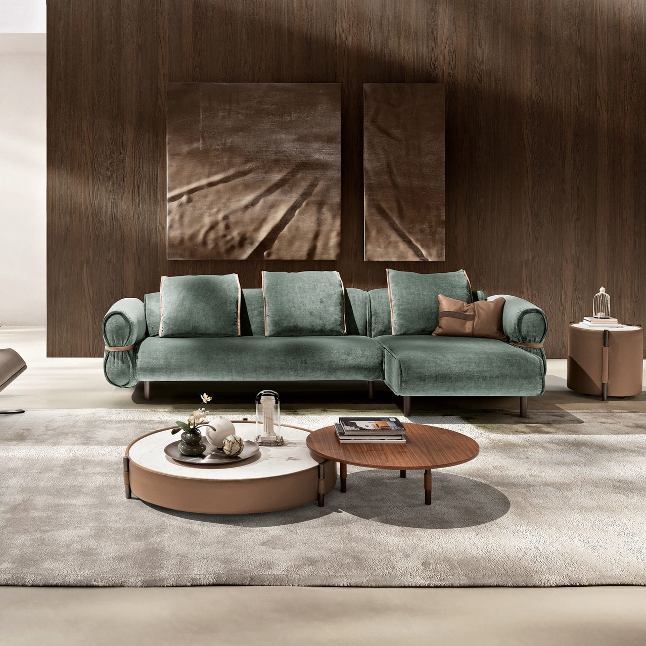 Modular sofa - BonBon_Up - maxdivani - contemporary / fabric / leather
