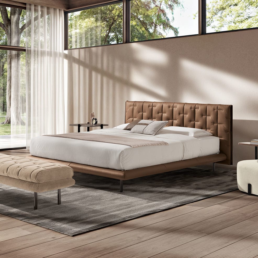 Double bed - Muzzle - maxdivani - contemporary / upholstered / with headboard