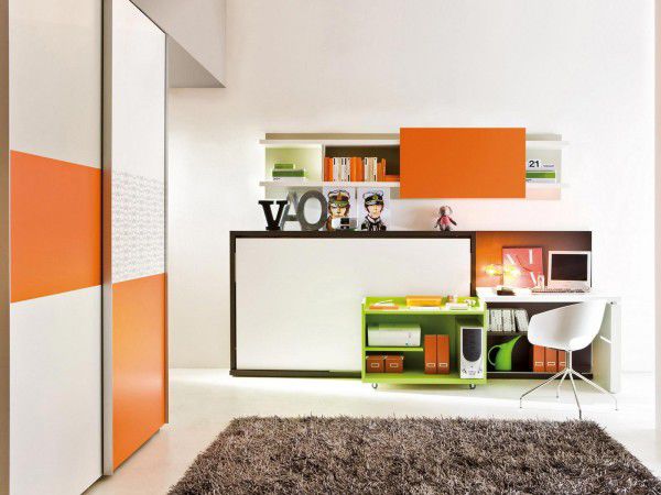 Contemporary desk - POPPI SD - Clei - laminate / with shelf / panel end