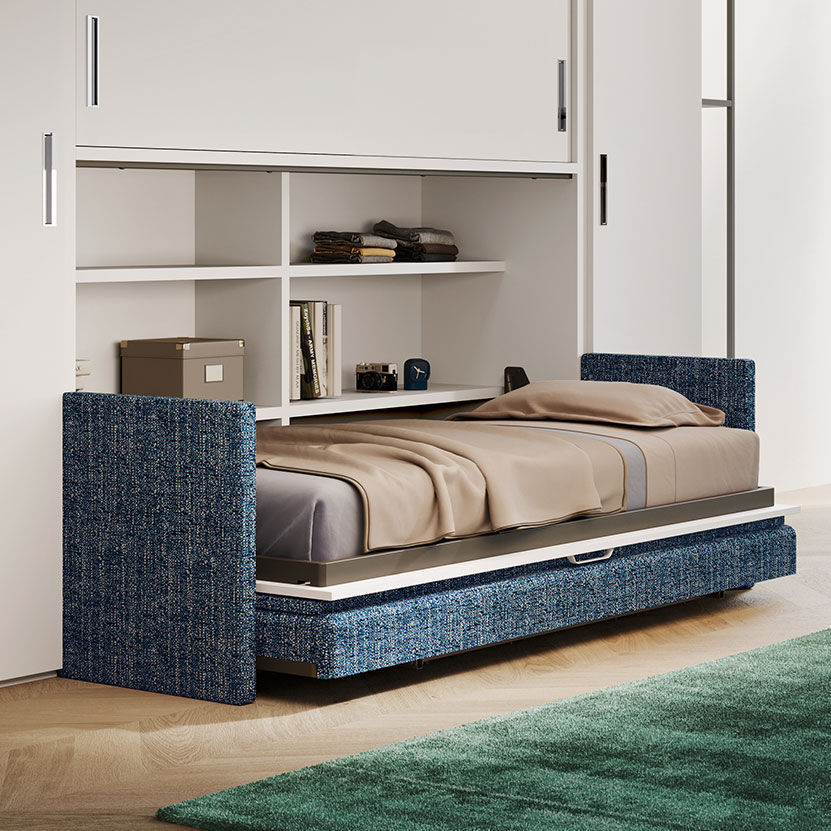 Sofa bed - Nikai - Clever - living room / brown / blue