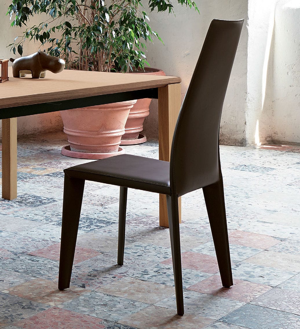 Contemporary chair - EXCLUSIVE : KARLA - Colico - leather / steel base ...