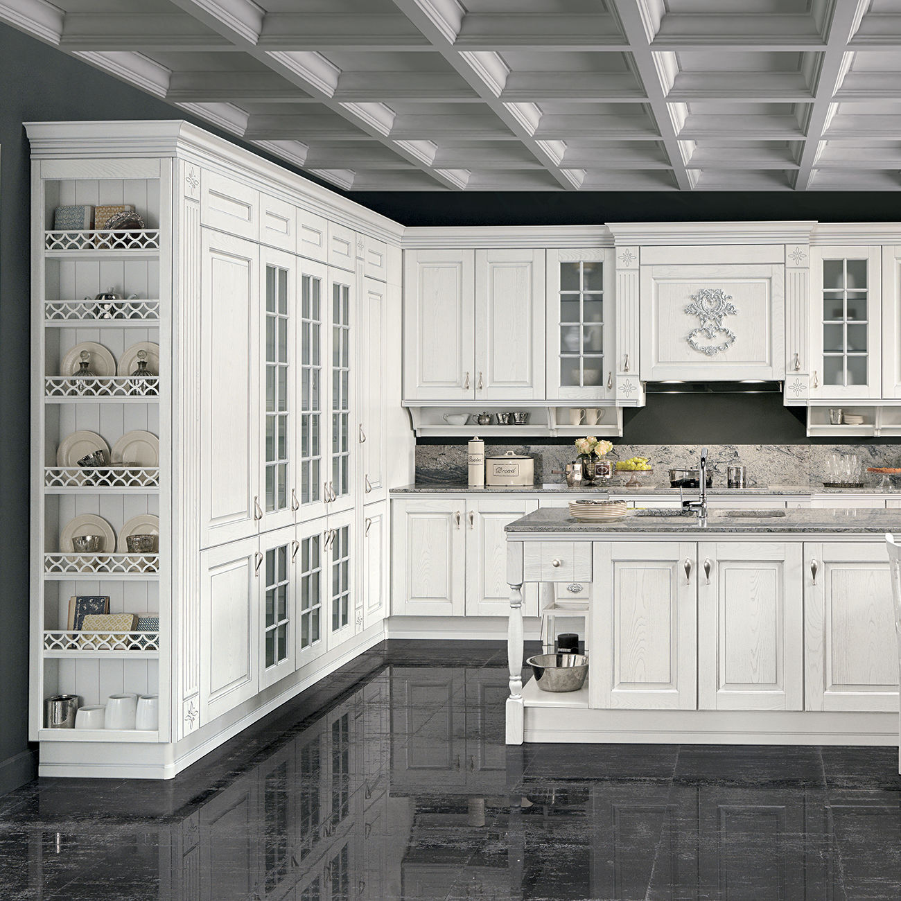 Traditional kitchen - OPERA - ColombiniCasa - wooden / marble / island