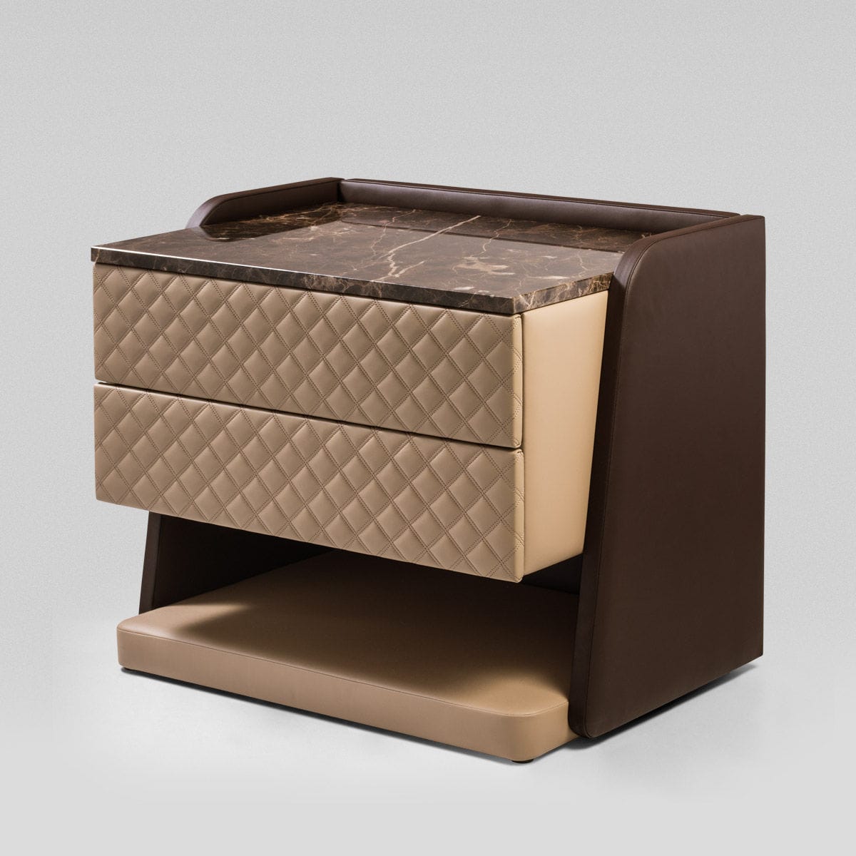 Contemporary bedside table - Cosmopolitan - Colunex - leather / fabric / marble