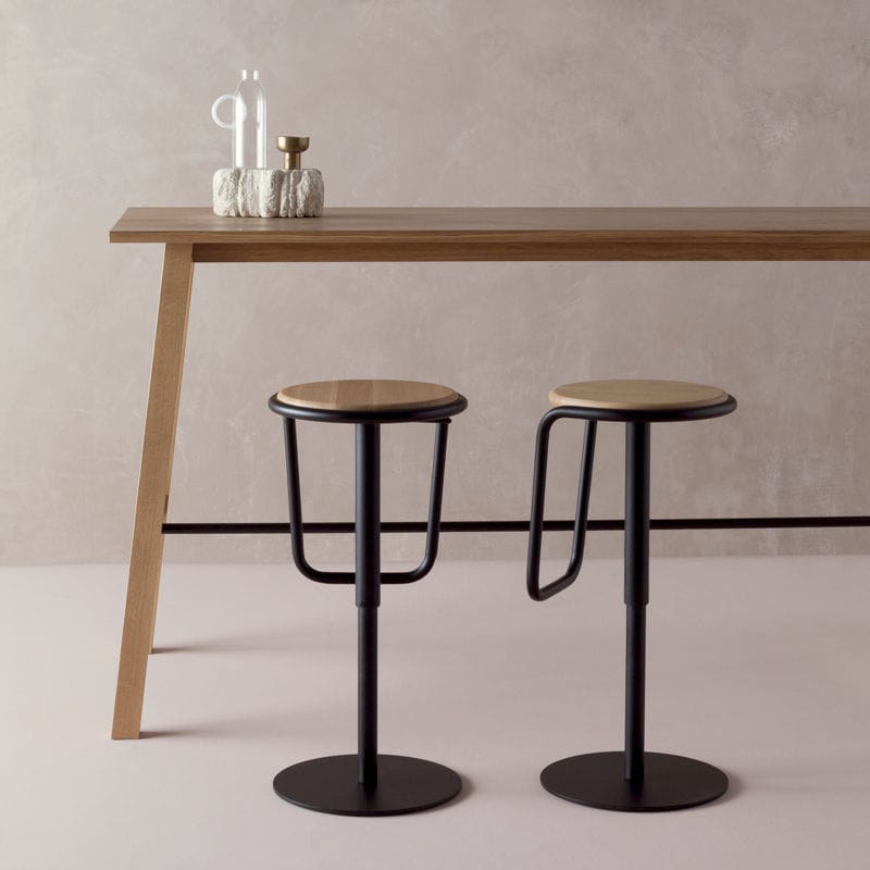 Contemporary bar stool - Otto HA - Crassevig - wooden / steel base ...