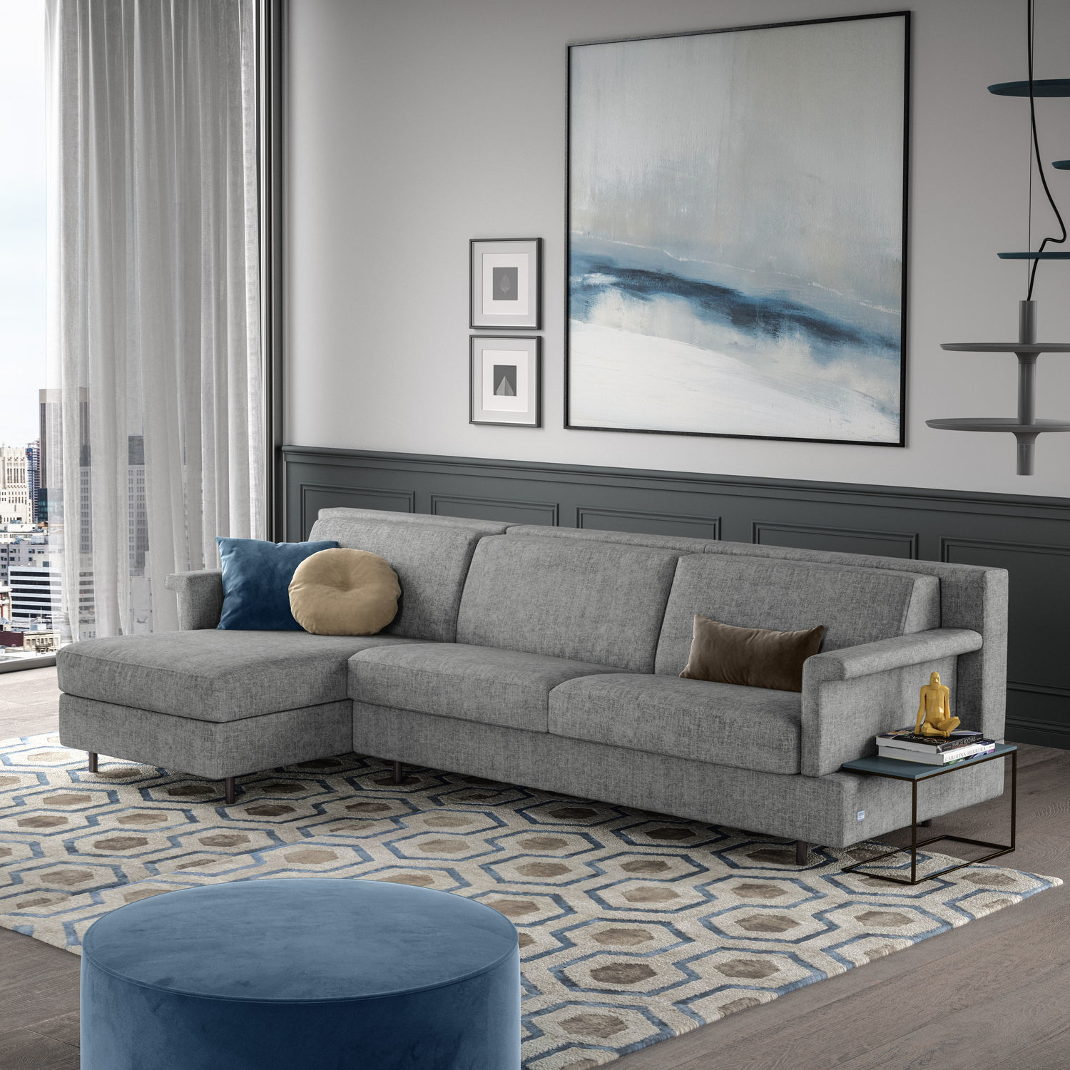 Modular sofa - TAO - Doimo Salotti - bed / contemporary / fabric