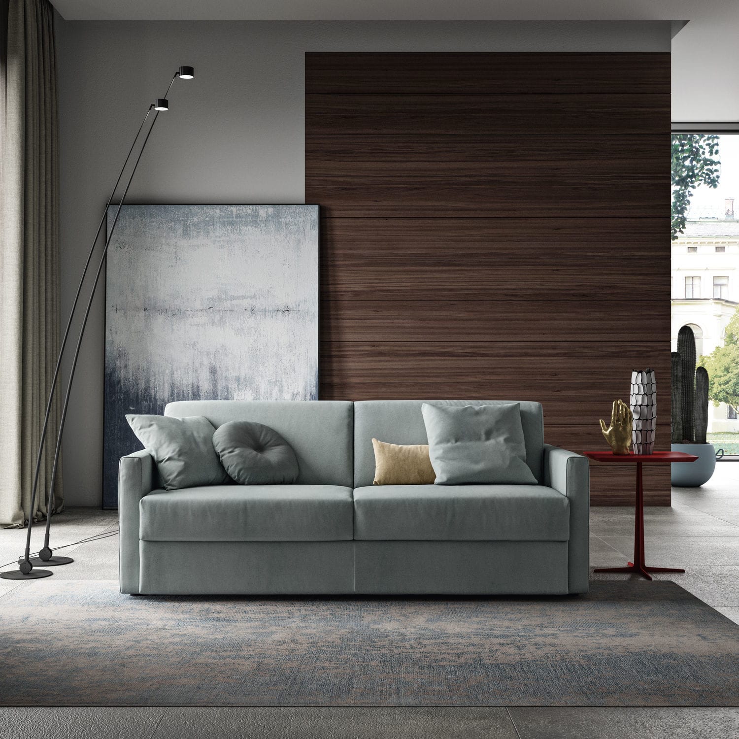 Modular sofa - TIBET - Doimo Salotti - bed / contemporary / fabric